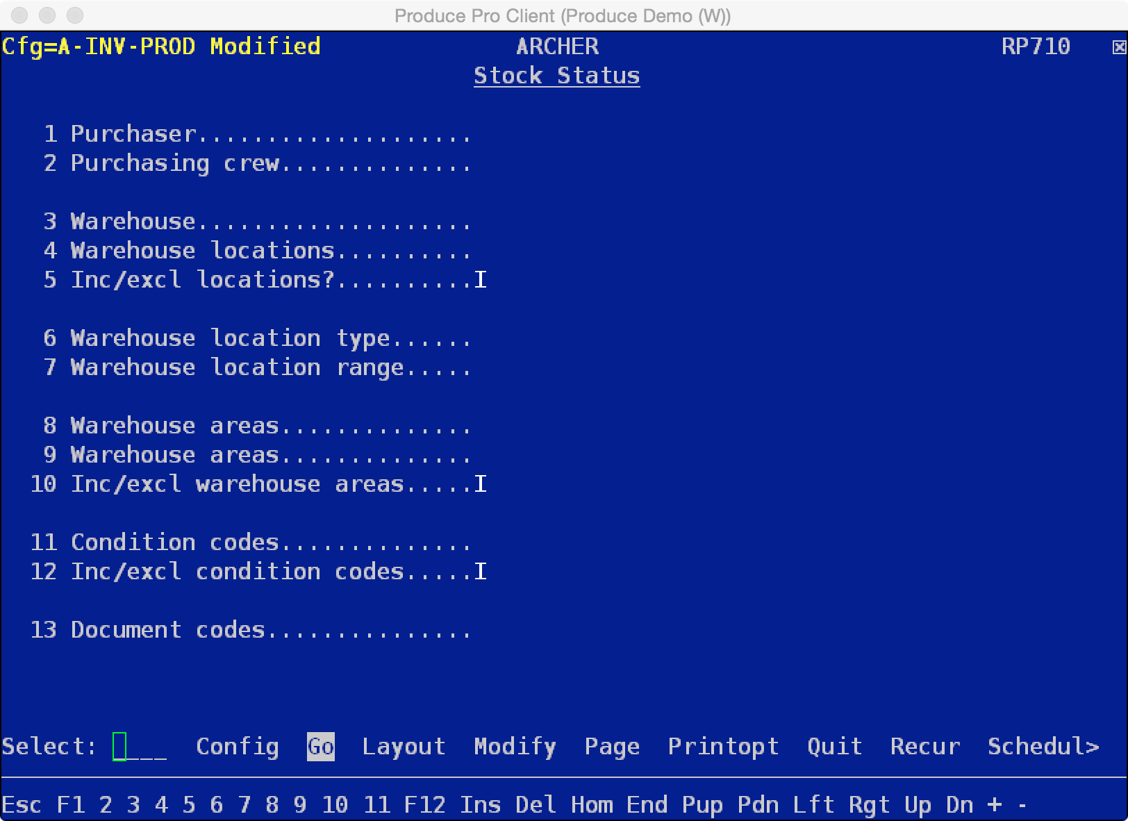 Vendor/field — These fields let you focus on stock produced from ...