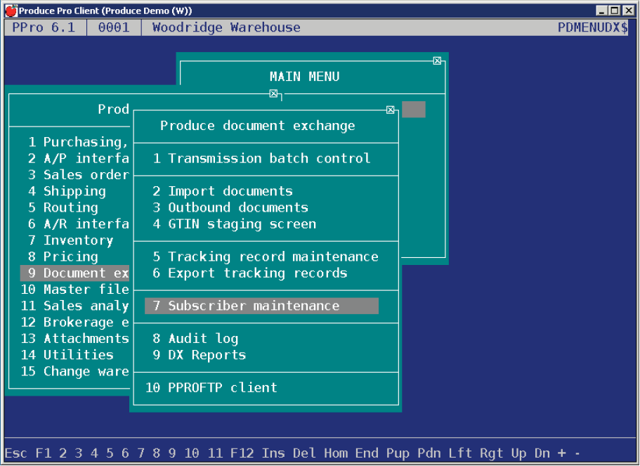 Document exchange → Subscriber maintenance