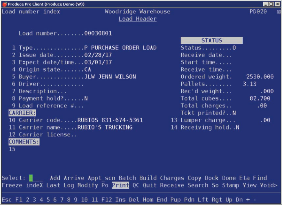 What the receivers see in Load Arrival Status