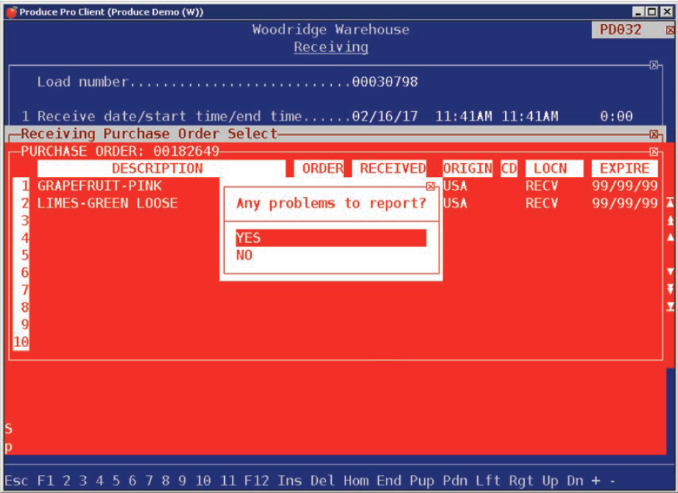 If so, the receiver keys in text to describe the issue: