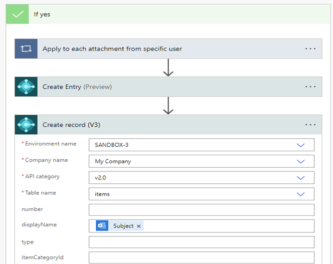 AAW - Create an item based on an incoming mail attachment