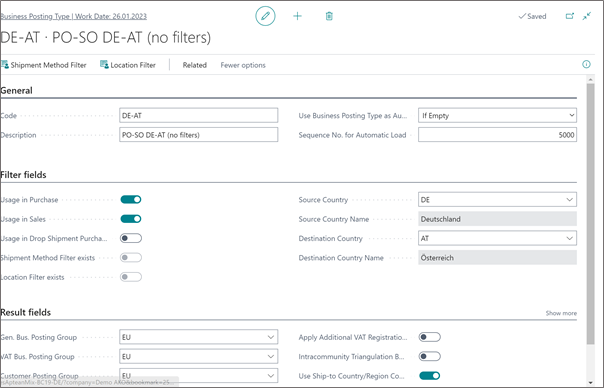 EUT - Set up a business posting type