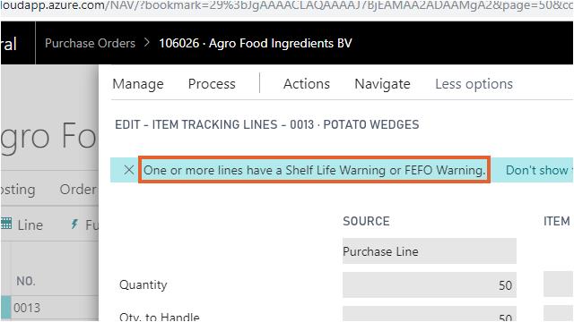 EXM - Minimum Shelf Life Warning and FEFO Inventory Warning