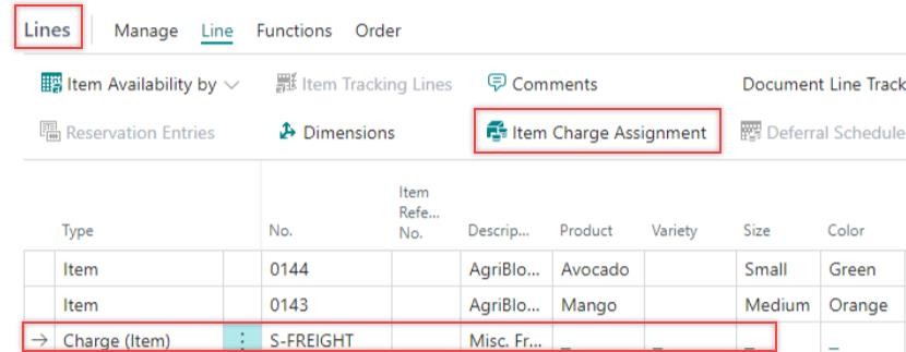 QRG - Process a purchase order using item charges