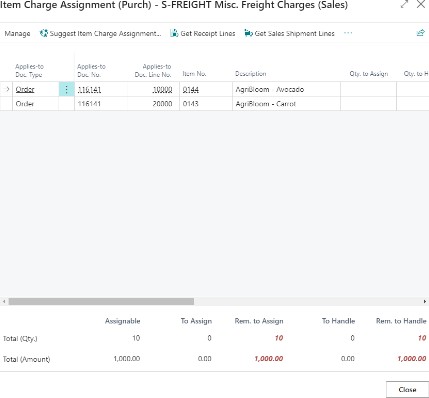 QRG - Process a purchase order using item charges
