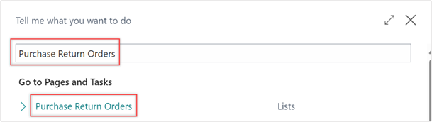 QRG - Purchase return orders